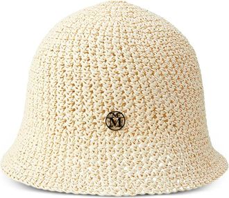 Maison Michel Femme, Accessoires, Beige, Taille: ONE Size Chapeau &agrave; plaque logo