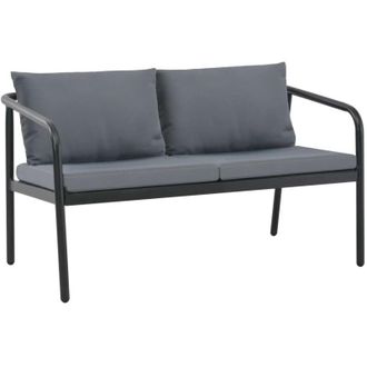 vidaXL Vidaxl - Canap&eacute; de jardin &agrave; 2 places avec coussins Gris Aluminium
