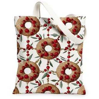 Generic Sacs fourre-tout d&eacute;coratifs en toile, motif floral &eacute;l&eacute;gant, sacs de courses r&eacute;utilisables, l&eacute;gers et lavables en toile pour salle de sport, voyage, pl