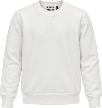 John Richmond SweaT-shirt &agrave; col rond avec mini logo - Homme - Sweatshirts et sweats &agrave; capuche - Blanc - Taille: XS