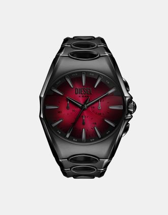 Diesel D-Curve Chronograph - Herrenuhr aus schwarzem Edelstahl