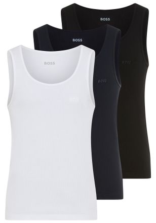 HUGO BOSS Tanktop BOSS 3P RibClassic BOSS ONE, Herren, Gr. L, open miscellaneous 971, Rippware, Obermaterial: 100% Baumwolle, Rundhals, Tops Tanktop, Ton in Ton