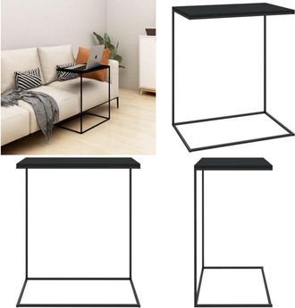 vidaXL Beistelltisch Schwarz 55x35x66 cm Holzwerkstoff - Beistelltisch - Couchtisch - C-Design - Schwarz - Holzwerkstoff - Home & Living