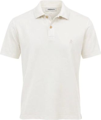 Premiata Homme, Tops, Blanc, Taille: XL Polo Manches Courtes en Piqu&eacute;
