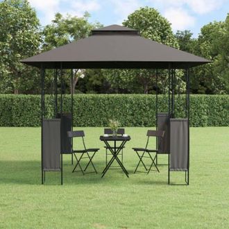 vidaXL Vidaxl - Belv&eacute;d&egrave;re avec toit anthracite 300x300x270 cm acier