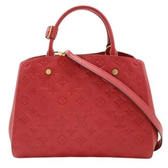Louis Vuitton Sac &agrave; main Montaigne MM Monogram Empreinte Pre-owned - Femme - Pre-owned - Rouge - Taille: ONE Size