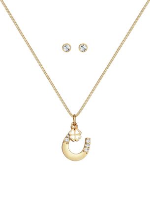 Elli Schmuckset Hufeisen, Kristall Ohrstecker