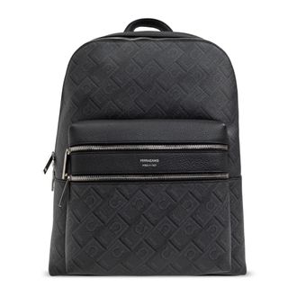 Ferragamo Homme, Sacs, Gris, Taille: ONE Size Monogram Backpack