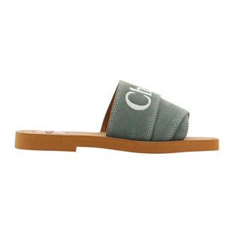 Chlo&eacute; Waldgr&uuml;ne Baumwoll-Schlappen Eleganter Stil - - Shoes - Damen - Gr&uuml;n - 36 EU