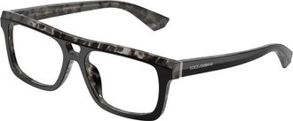 Dolce & Gabbana Homme, Accessoires, Noir, Taille: 56 MM Rectangular Optical Frame