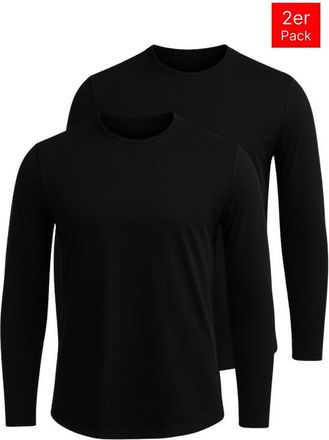 Tazzio Rundhalspullover Langarmshirt E108 (Packung, 2-tlg) Langarm, Rundhalsausschnitt, unifarben