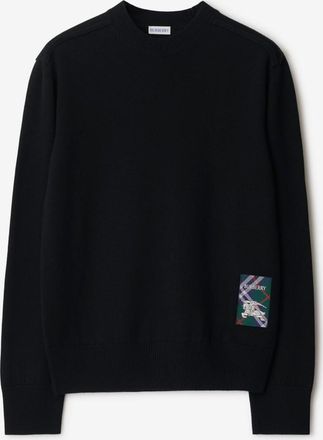 Burberry Wollpullover mit Check-Label, Size: XXXL