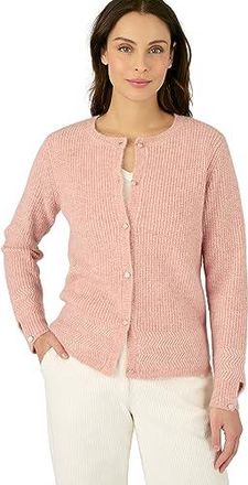 Damart Cardigan Maille Perlée Mélange Alpaga Femme Rose Tendre Taille 46/48