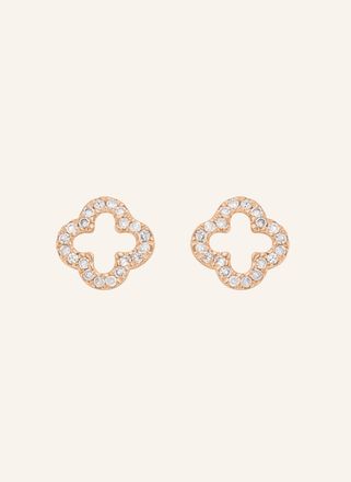 Leaf Ohrstecker Clover 18 Karat Rosegold Mit Diamanten rosegold