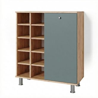 Vicco Badschrank Gr&uuml;n Fynn 78x92x34 cm - W&auml;scheschrank f&uuml;r die Schmutzw&auml;sche, Zus&auml;tzlicher Stauraum f&uuml;r Handt&uuml;cher, Pflegeprodukte & Deko