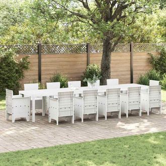 vidaXL Vidaxl - Table de Jardin Blanc 400 x 100 x 73 cm polyrotin