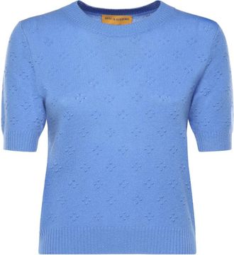 Guest In Residence Femme, Pulls, Bleu, Taille: 40 FR Compass Short Sleeve Cashmere Sweater Tee