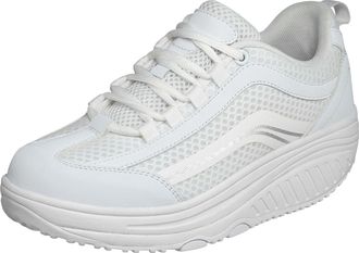 Aerosoft Walker Komfort Schnürschuh Damen Herren Memory Foam Wechselfußbett (Weiss, EU Schuhgrößensystem, Erwachsene, Herren, Numerisch, M, 42)