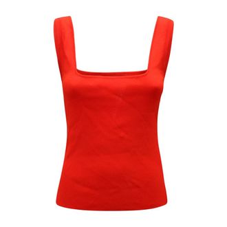 MVP Wardrobe Oranges Geripptes Tanktop Hergestellt in Italien - - Tops - Damen - Orange - XS