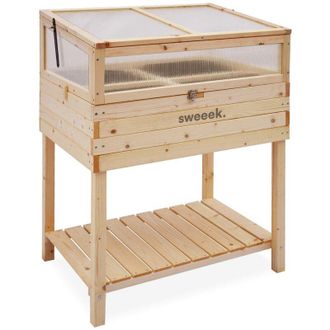 Sweeek Sweeek - Gartenbeet mit Mini-Gew&auml;chshaus 80 x 60 x 109 cm