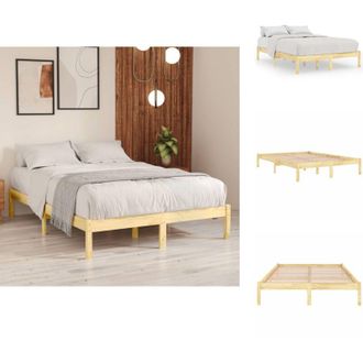 vidaXL Massivholzbett Kiefernholz 200x200 cm - Holzbett - Kiefernholzbett - Doppelbett - Massivholzbette - Bettrahmen