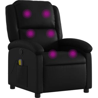 vidaXL Massage-Relaxsessel, Kunstleder, Schwarz vidaXL