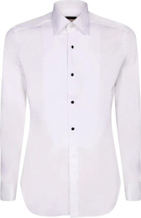Dell'Oglio Homme, Chemises, Blanc, Taille: M Cotton Piquet Shirt