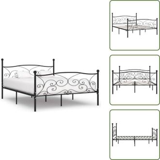 vidaXL Cadre de lit sans matelas avec sommier &agrave; lattes m&eacute;tal 200x200cm - Cadre De Lit - Lit Double - Lit Metal - Literie - Meuble Chambre