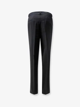 Hev&ograve; Mens Trousers Torre Canne Black Modal