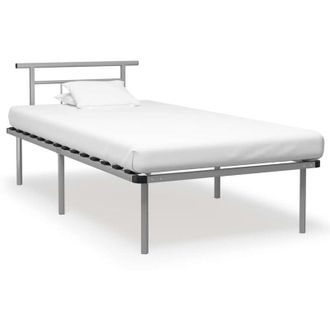 vidaXL Cadre de lit sans matelas gris m&eacute;tal 100x200 cm Vidaxl