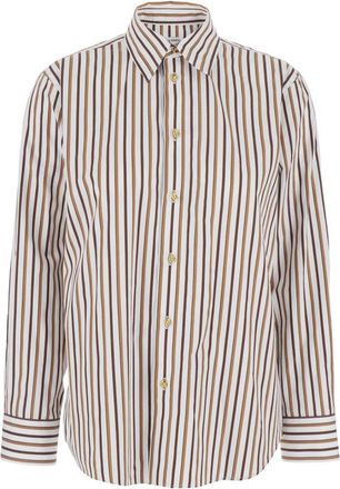 Bottega Veneta Femme, Blouses et Chemises, Multicolore, Taille: 36 FR Striped Cotton Poplin Shirt