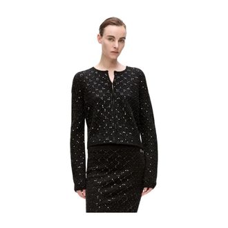 Karl Lagerfeld Verzierter Strickcardigan - - Knitwear - Damen - Schwarzk - M