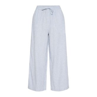 Part Two Femme, Pantalons, Bleu, Taille: 36 FR Pantalon Ray&eacute; D&eacute;contract&eacute; en M&eacute;lange de Lin