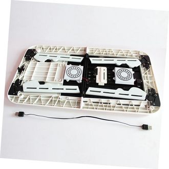 OSALADI Klappbarer Laptop Tisch mit Doppeltem Kühlventilator Multifunktionaler Tablet Ständer Verstellbar und rutschfest Ergonomisch für Bett Sofa Büro