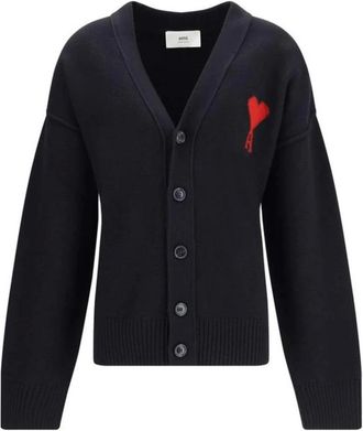Ami Homme, Pulls, Noir, Taille: XL De Coeur Cardigan Tricot Boutonn&eacute;