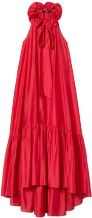 Twinset Femme, Robes, Rouge, Taille: 40 FR Voile Ruffle Maxi Dress