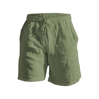Generic Short Plage Homme - Short Casual Homme Coton Trousers Taille Elastique Couleur Unie Pantalon Courte Respirant Pantalon Fluide L&eacute;ger Trousers De Surv&ecirc;t