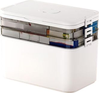 Generic Medikamenten-Aufbewahrungsbox, Schattierungssicherer Pillenhalter Mit Klarem Organizer-Design Und Tragbaren Griffen, Beh&auml;lter Mit Gro&szlig;er Kapazit&auml;t F&uuml;r