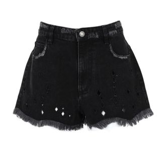Isabel Marant Distressed Denim Mini Shorts - - Shorts - Damen - Schwarzk - 2XS