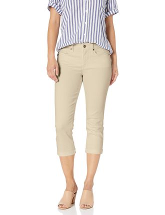 NYDJ Damen Petite Chloe Capri Jeans, Feder, 42 Zierlich