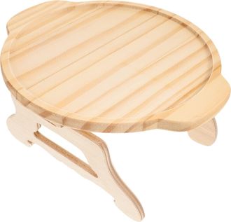 Aboofan Faltbares Rundes Bambustablett Für Sofa-armlehnen Couch-armtisch Snacktablett Mit Verstärkten Beinen Platzsparend Und Tragbar