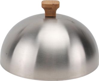 Cabilock Edelstahl Lebensmittelabdeckung Rund 28Cm - Anti-Spritzschutz Für Steak, Burger, Pizza - Praktische Abdeckhaube Für Grill, Küche, Restaurant