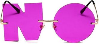 Generic Lunettes de soleil sans monture - Lettre NO Party sans monture | Lunettes de soleil tendance et amusantes sans effort | Lunettes de soleil confortable