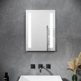 Sonni Badspiegel Badezimmerspiegel LED Beleuchtung Wandspiegel 50x70 cm kaltwei&szlig; licht Touch Beschlagfrei Energiesparender,IP44