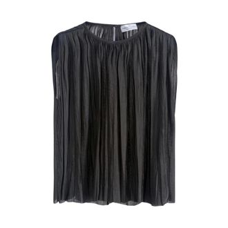 Roberto Collina Femme, Tops, Brun, Taille: 38 FR Pleated Wide High-Neck Top