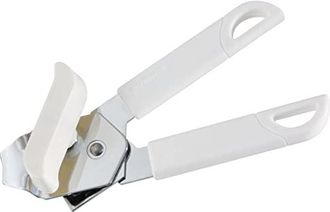Fackelmann Fackelmann Zangendosen&ouml;ffner, praktischer Konserven&ouml;ffner mit verchromtem Funktionsteil, Dosen&ouml;ffner mit ergonomischem Griff (Farbe: Wei&szlig;/Silber), Men