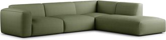 Studio Copenhagen home24 Ecksofa 3-Sitzer mit Recamiere Grün Cordstoff Snor 295 x 71 x 231cm Ottomane davorstehend rechts Modern