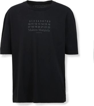 Maison Margiela Homme, Tops, Noir, Taille: S T-shirt en jersey de coton