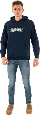 Kaporal Sweat Non Zippé, pour Homme, 60% Coton - 40% Polyester, Coupe Confort, Col Capuche, Couleur Navy, Taille XL