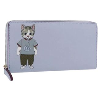 Gucci Portefeuille long vintage doccasion - Femme - Pre-owned - Bleu - Taille: ONE Size